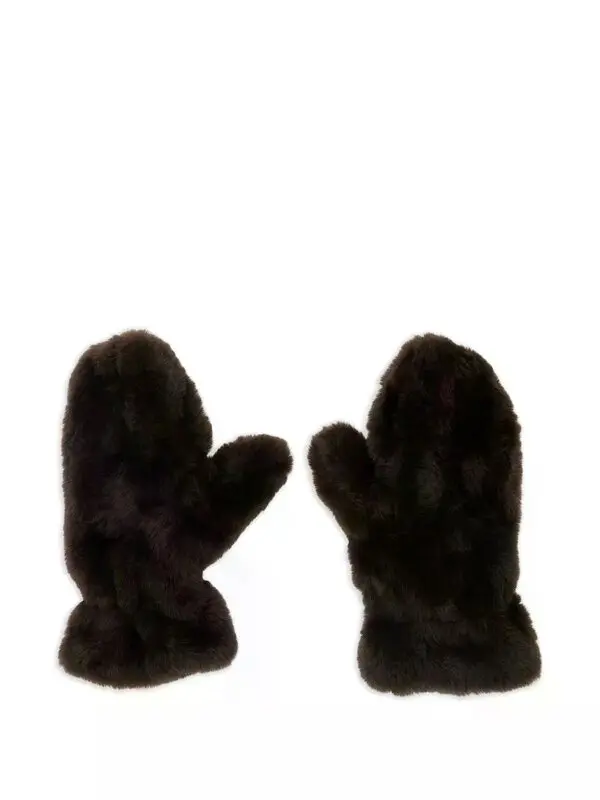 Apparis Coco Fur Mittens - Brown