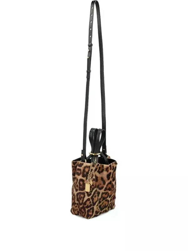 Chloé Leopard-print Shearling Bucket Bag
