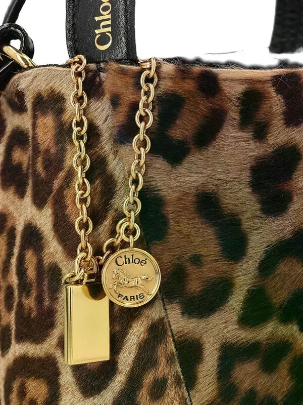 Chloé Leopard-print Shearling Bucket Bag
