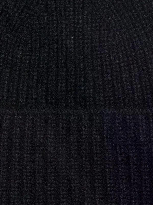 Eric Bompard Ribbed Beanie - Black