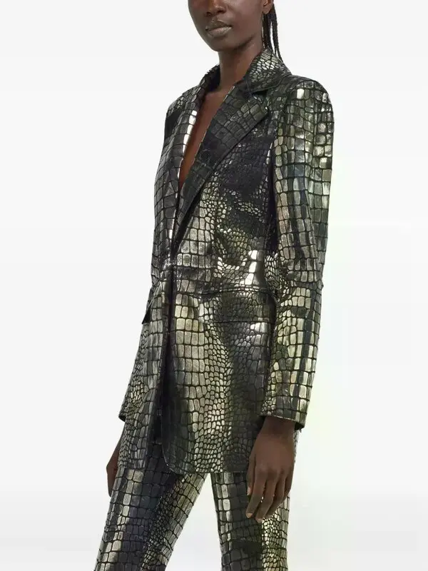 Roberto Cavalli Crocodile-effect Blazer