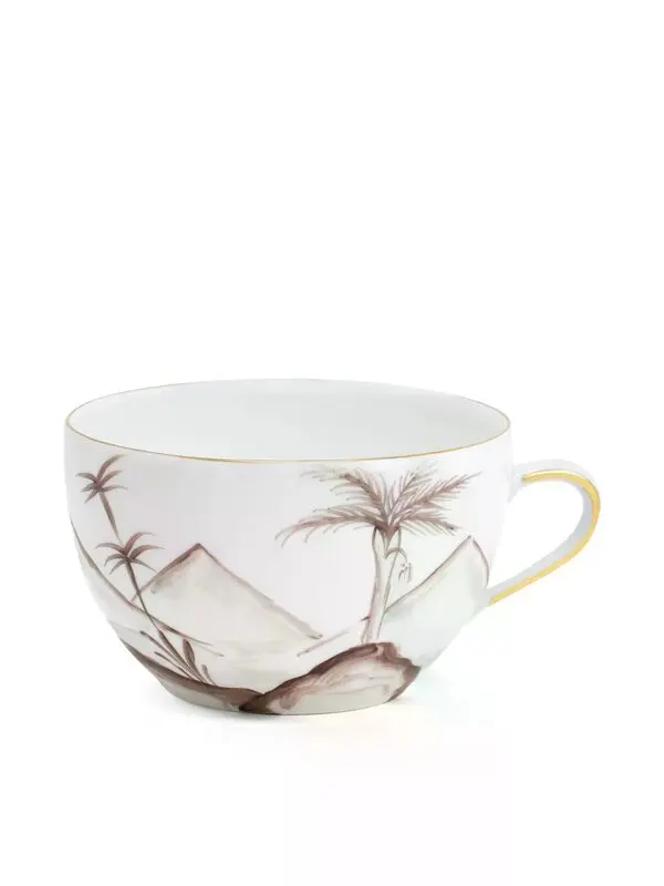MARIE DAAGE Bamboo Colonies Coffee Cup And Saucer - White