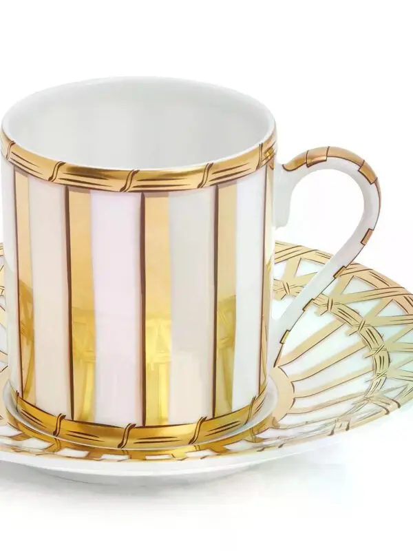 PINTO PARIS Vannerie Striped Coffee Cup And Saucer