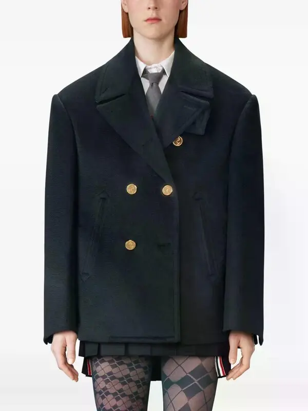 Thom Browne Cashmere Peacoat - Blue