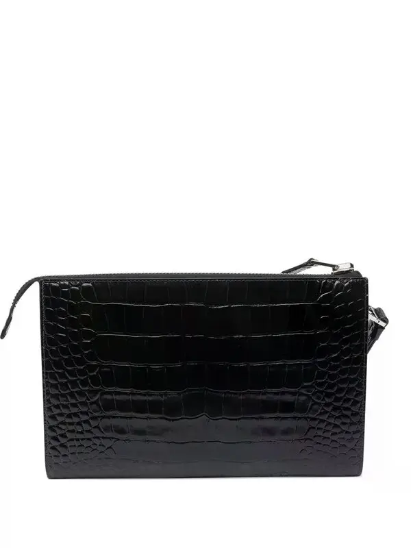 TOM FORD Zip-fastening Leather Clutch - Black