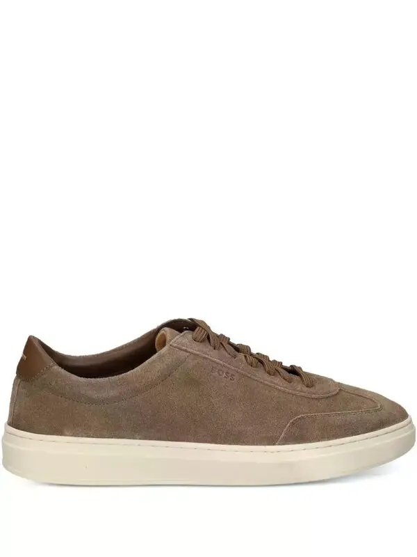 BOSS Suede Panelled Sneakers