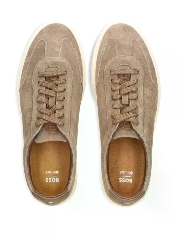 BOSS Suede Panelled Sneakers