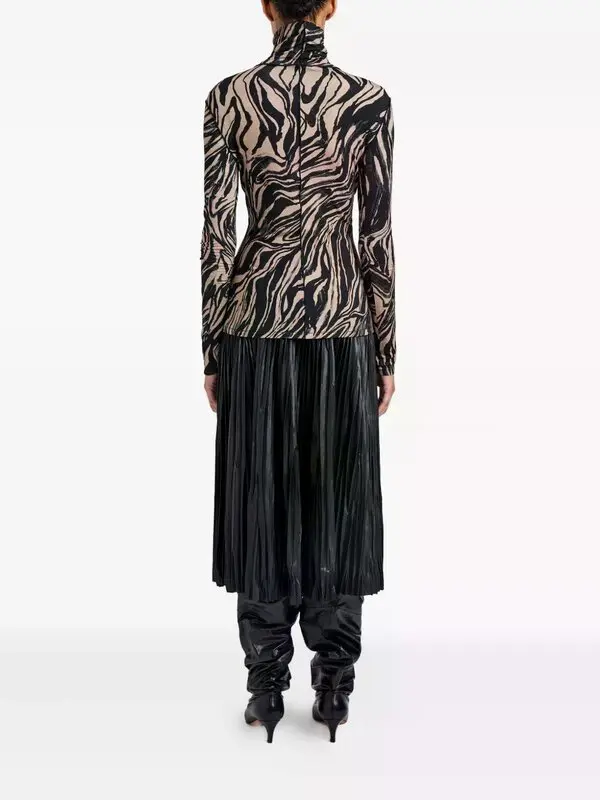 Proenza Schouler White Label Audrey Marble-print Top - Neutrals