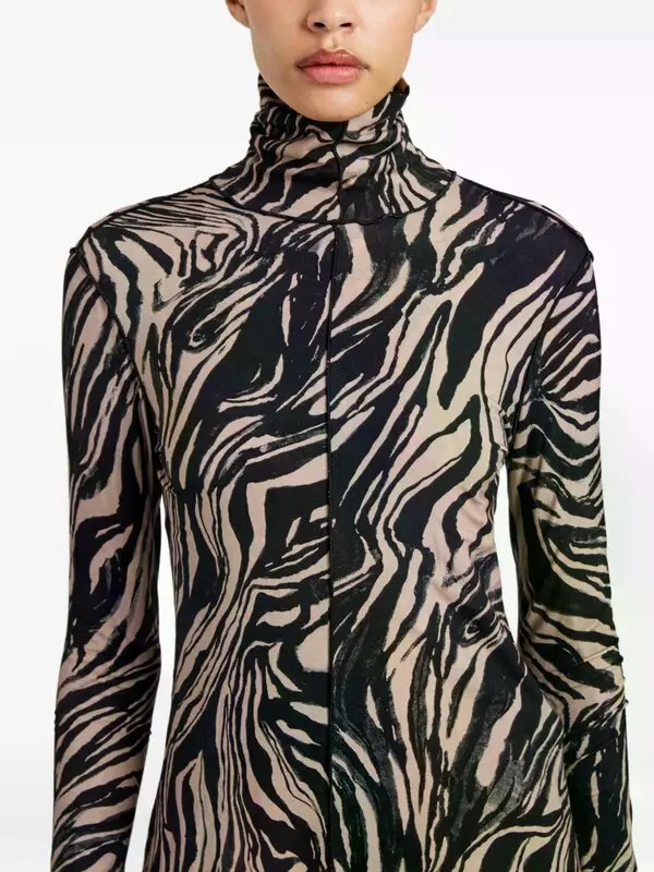 Proenza Schouler White Label Audrey Marble-print Top - Neutrals