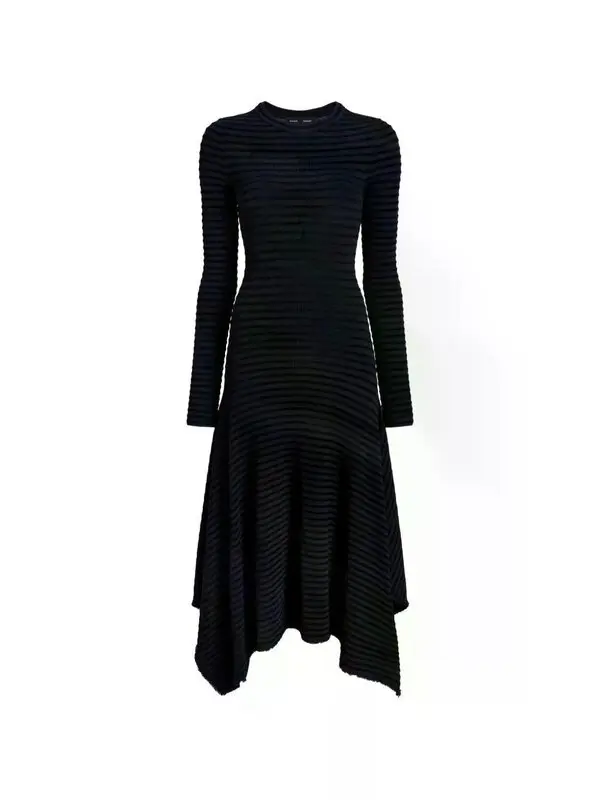 Proenza Schouler Striped Asymmetric Midi Dress - Blue