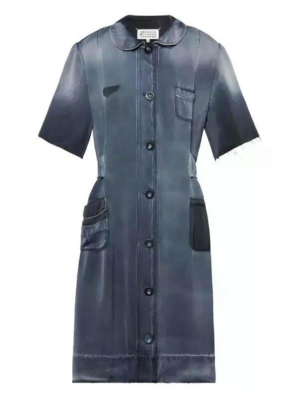 MAISON MARGIELA Button-fastening Midi Dress - Blue