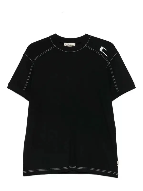 CARRER Contrast-stitch T-shirt - Black