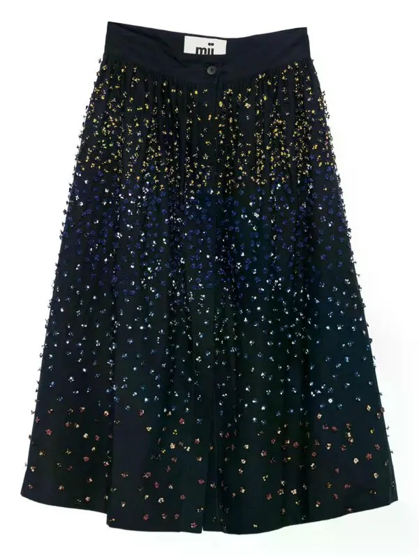 MII Sequin-embellished A-line Skirt