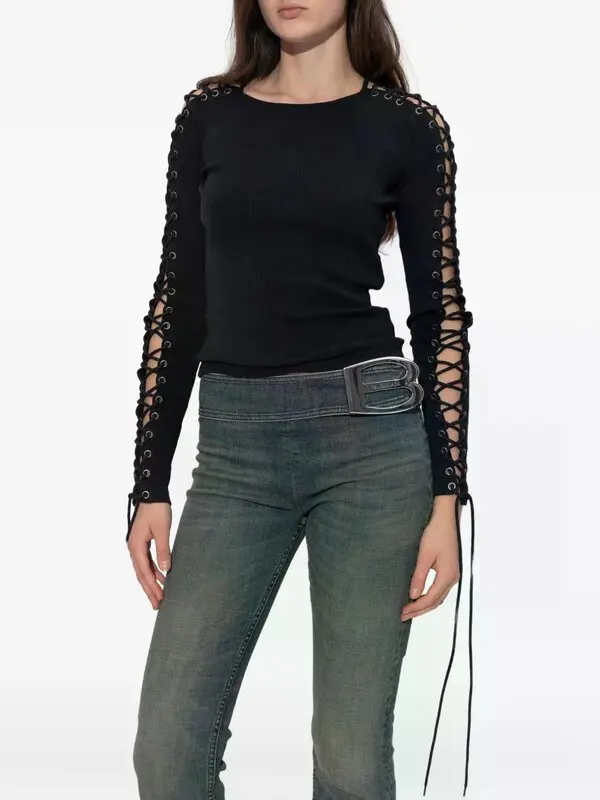 Balenciaga Eyelet Lace-up Top