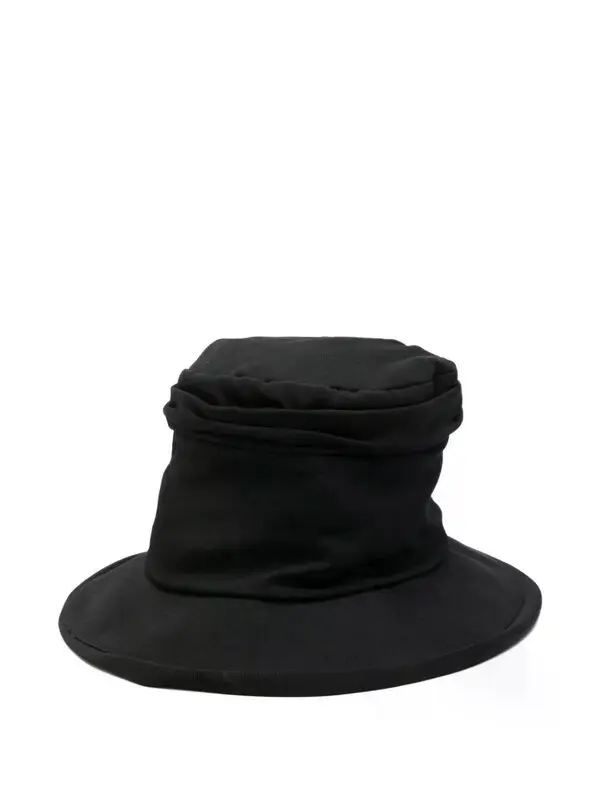 Yohji Yamamoto Ruched Detail Hat - Black