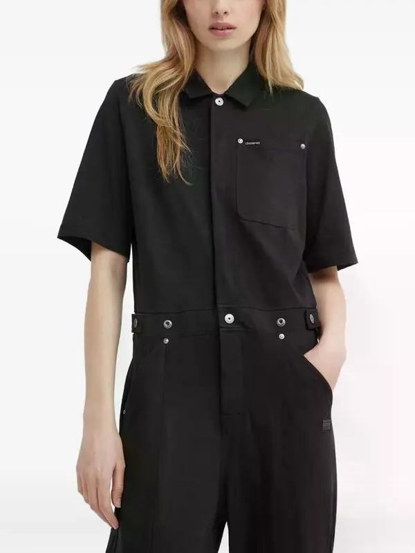 G-star Raw Buttoned Short-sleeve Jumpsuit - Black