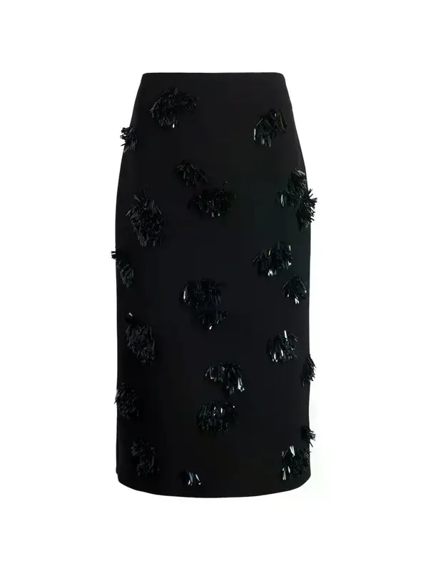 Proenza Schouler Moira Embroidered Skirt - Black