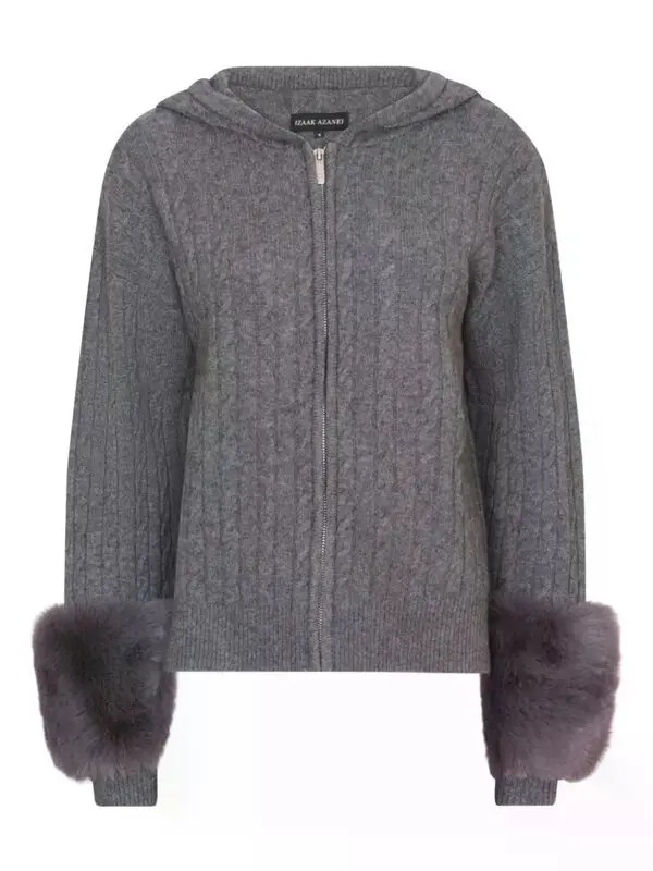 IZAAK AZANEI Cable-knit Zip-up Cardigan