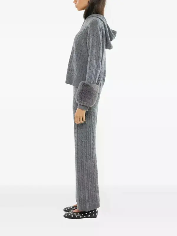 IZAAK AZANEI Cable-knit Zip-up Cardigan