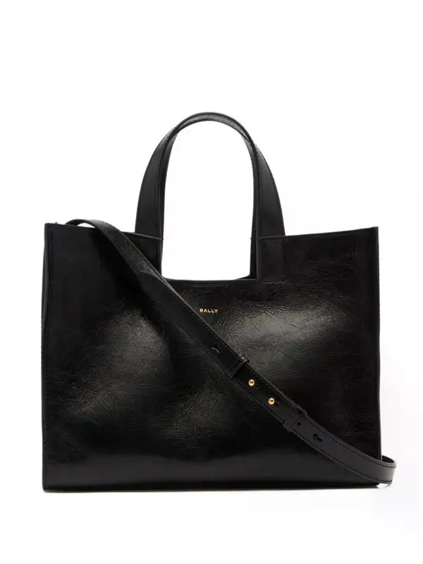 Bally Leather Tote Bag With Logo Detail