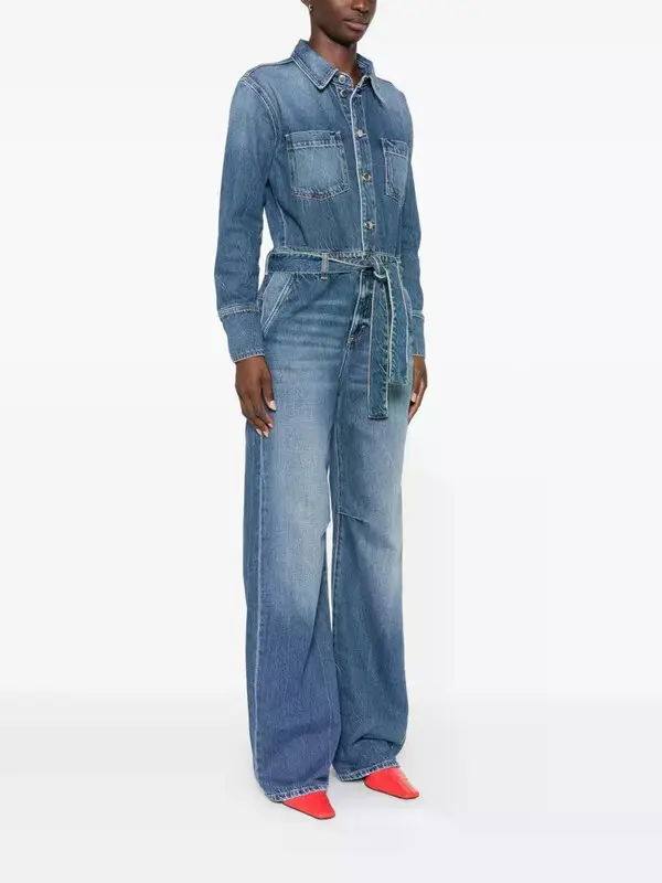 ICON DENIM LOS ANGELES Belted Denim Jumpsuit