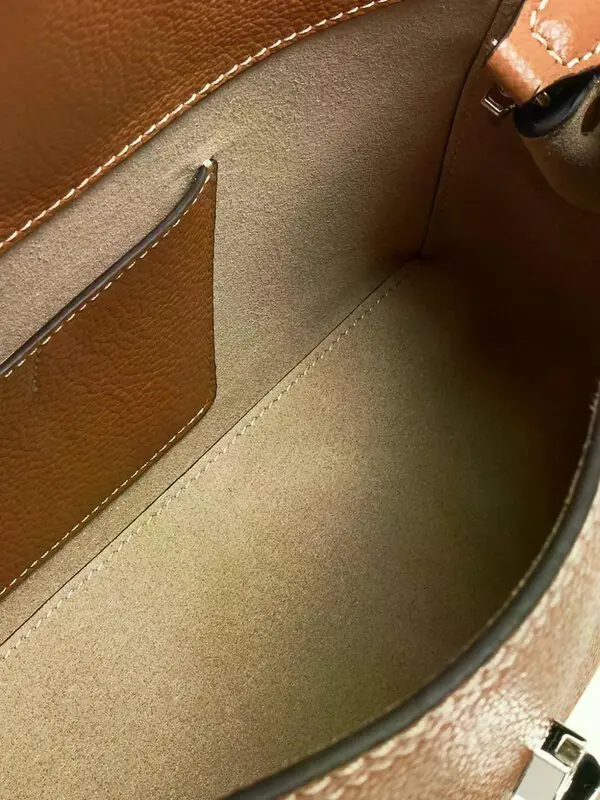 TOTEME T-lock Grained-leather Clutch - Brown