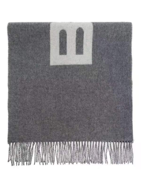 Bally Logo Fringed Scarf - Grey