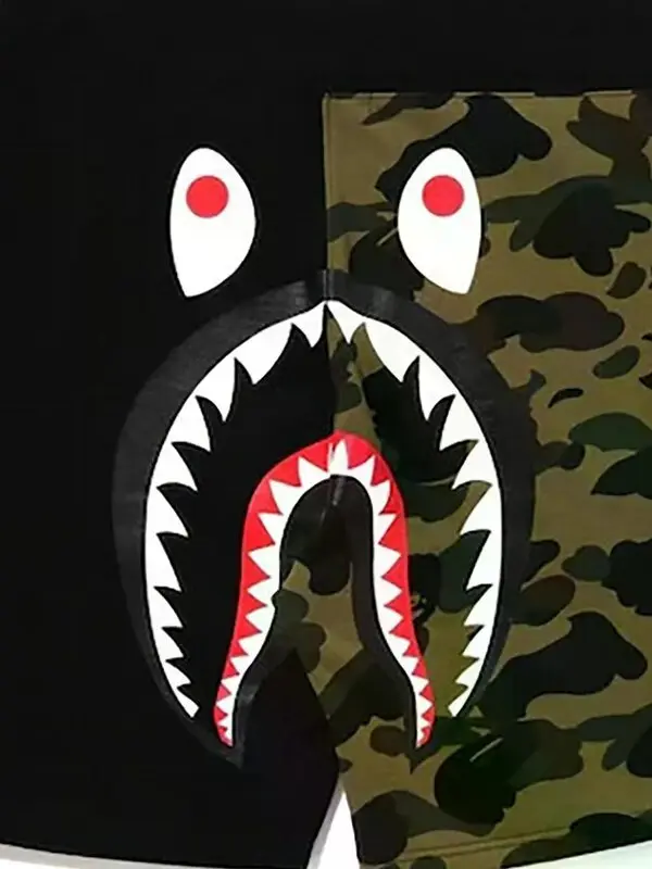 A BATHING APE Shark Camouflage Sweat Shorts