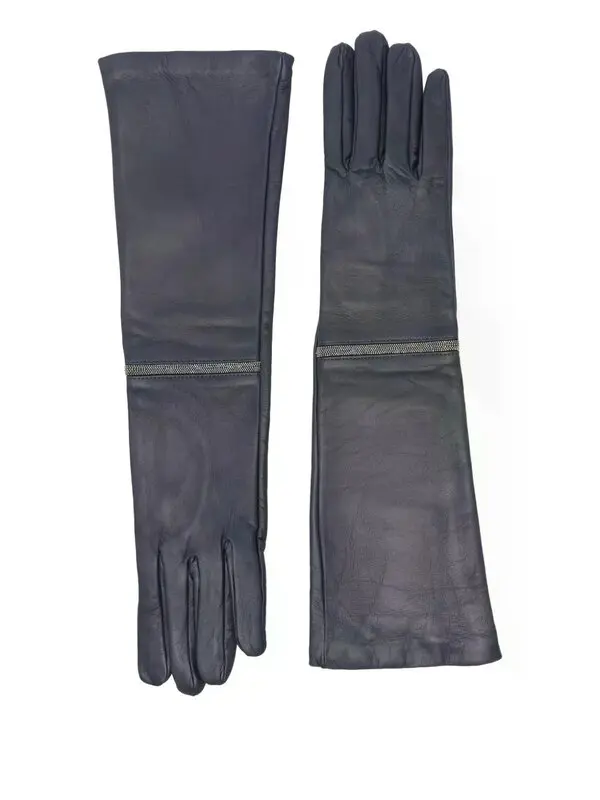 Peserico Bead-embellished Gloves - Blue