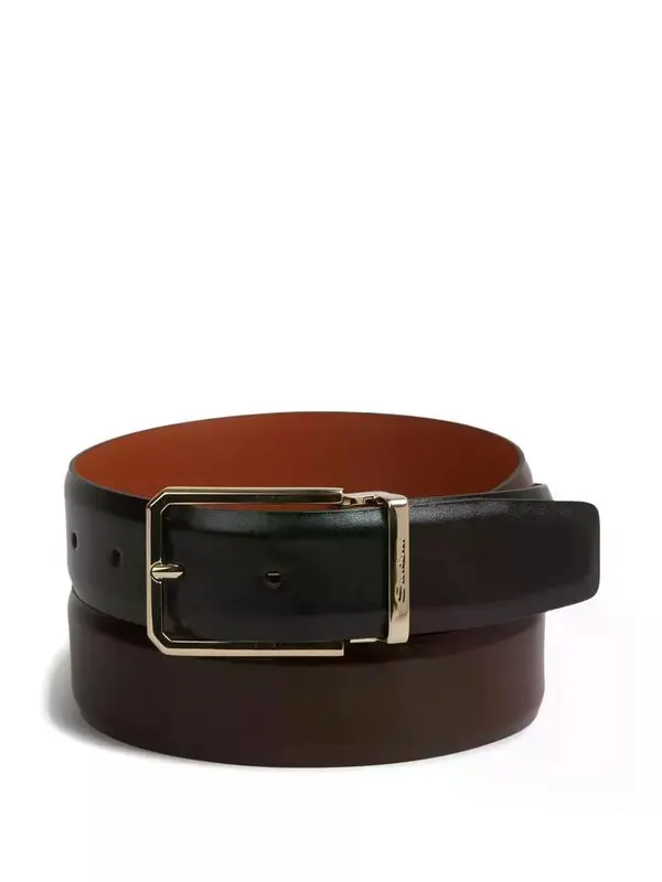 Santoni Buckle Leather Belt - Brown