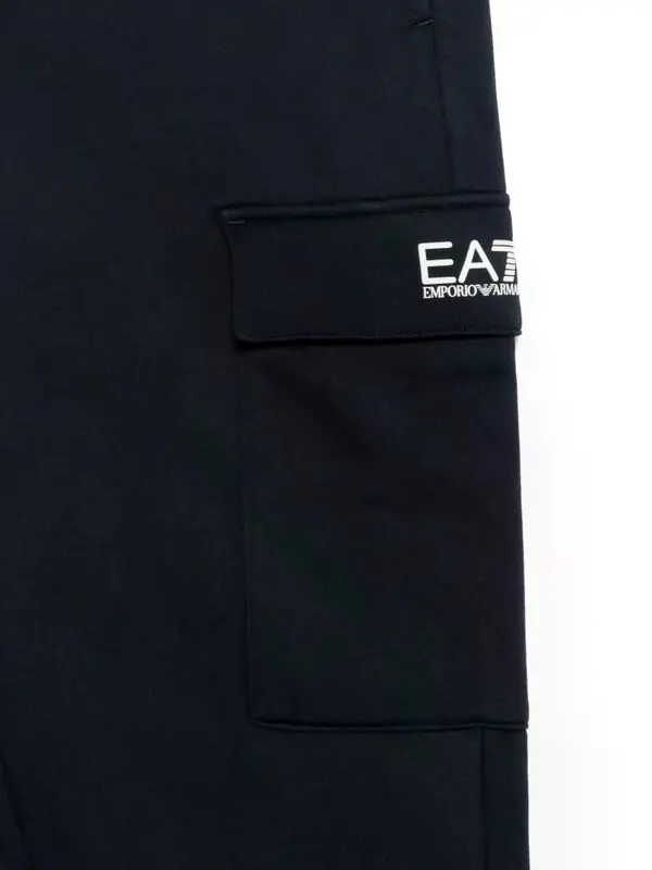 EA7 Logo-detail Cargo Track Pants - Blue