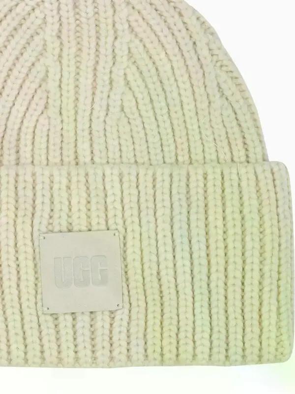 UGG Ribbed Beanie With Logo Patch