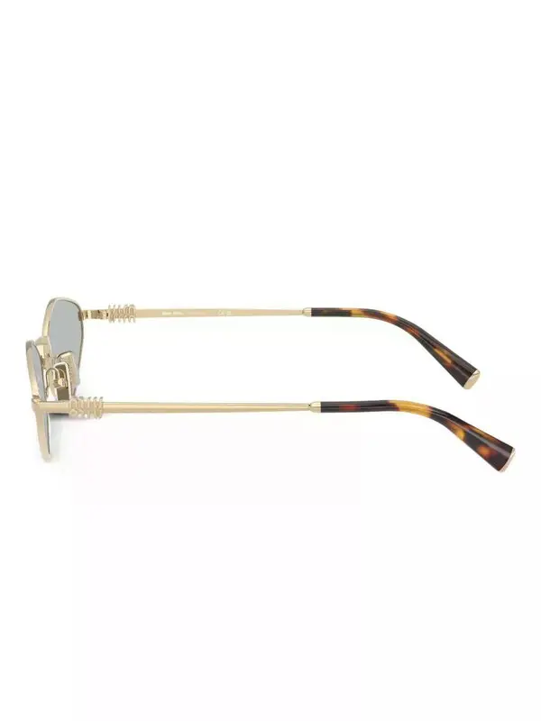 Miu Miu Geometric-frame Sunglasses - Gold