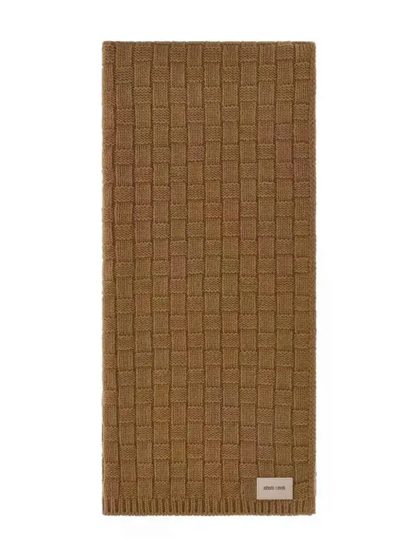 Roberto Cavalli Tag Scarf - Brown