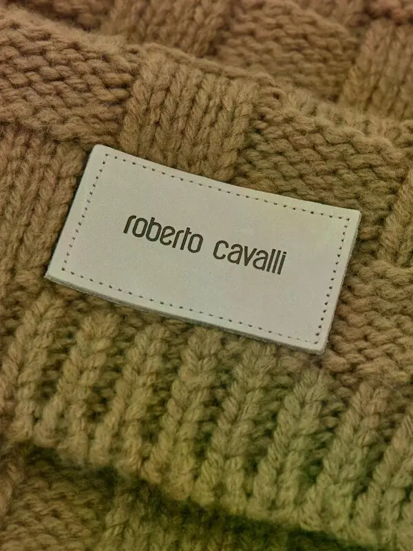 Roberto Cavalli Tag Scarf - Brown