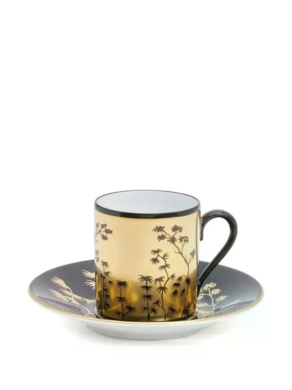 PINTO PARIS Kyoto Patterned Coffee Cup And Saucer - Gold