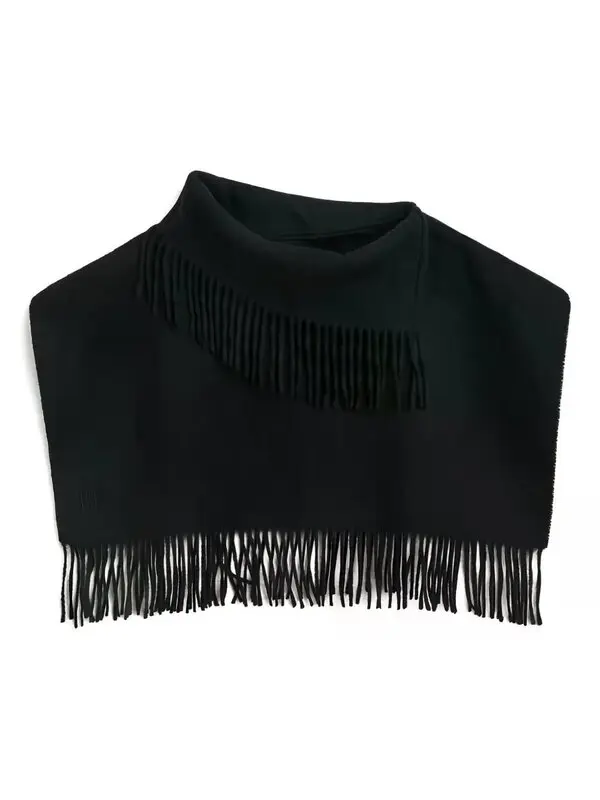 BY MALENE BIRGER Turtla Fringe Turtleneck Scarf - Black