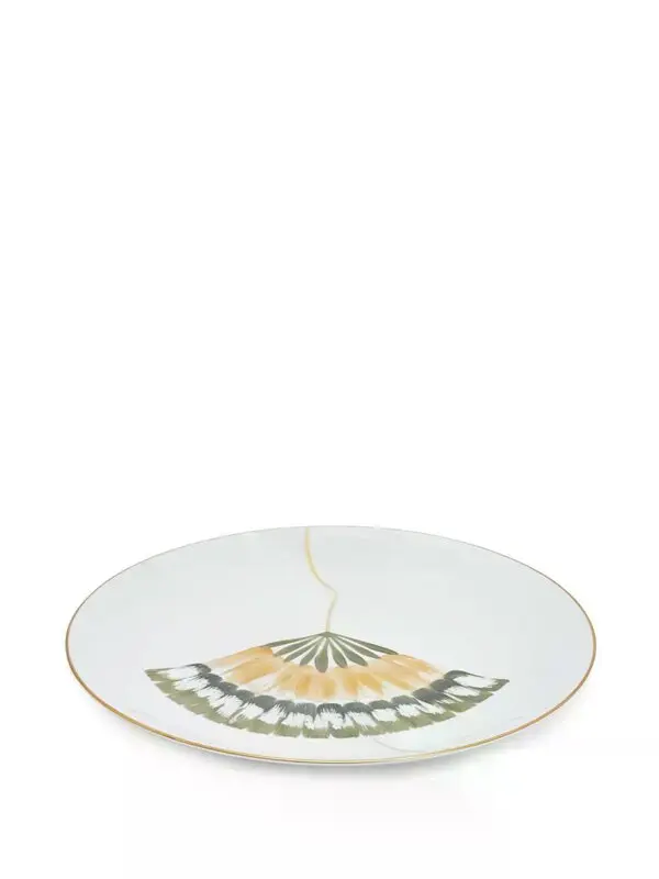 MARIE DAAGE Ginkgo Coupe Round Dinner Plate - White