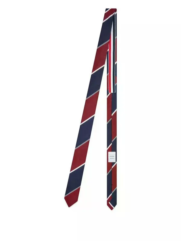 Thom Browne Striped Neck Tie - Red