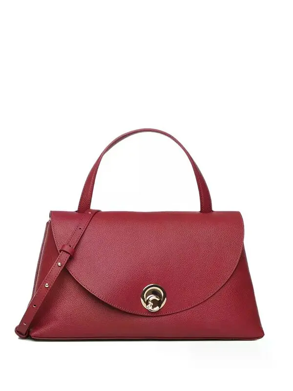COCCINELLE Nikla Turn Lock Leather Shoulder Bag - Red
