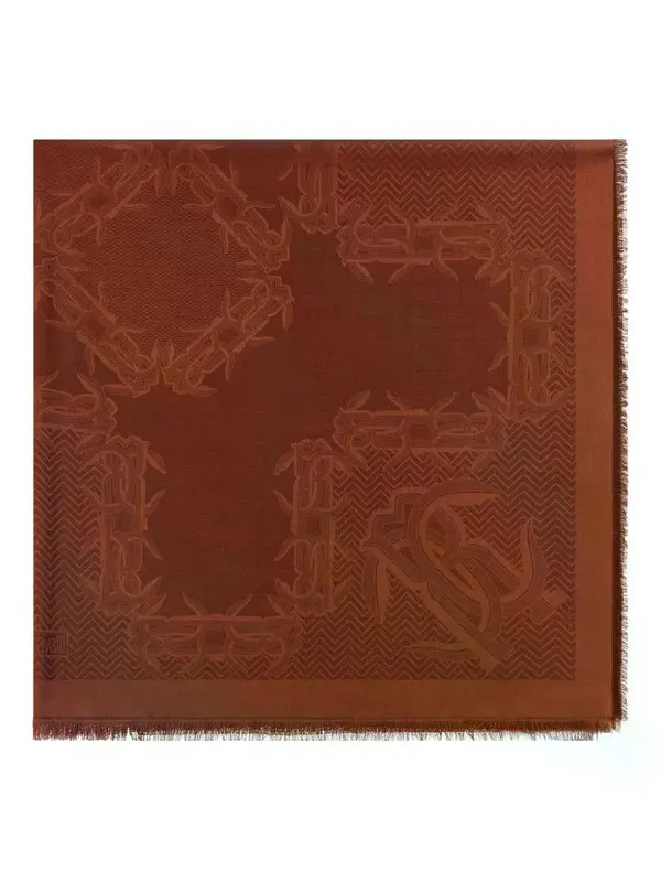 Roberto Cavalli Monogram-jacquard Scarf - Red