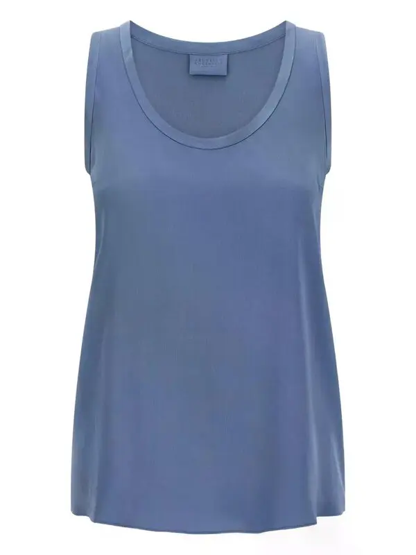 Brunello Cucinelli Sleeveless Satin Top - Blue