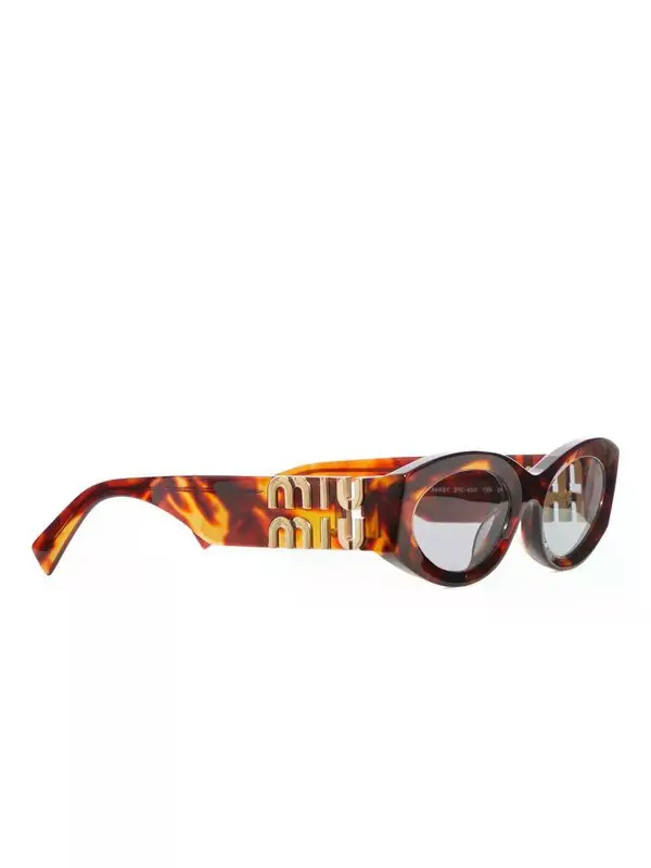 Miu Miu Oval-frame Logo Sunglasses