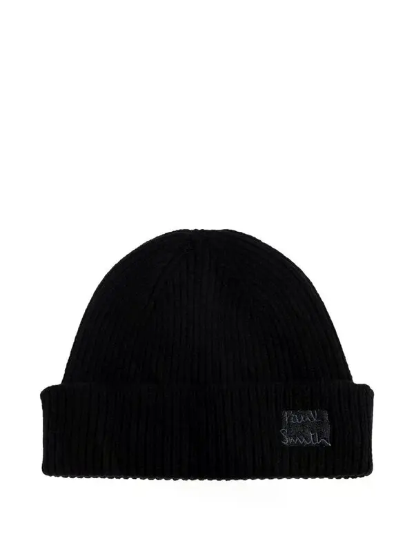 Paul Smith Logo-embroidered Beanie - Black