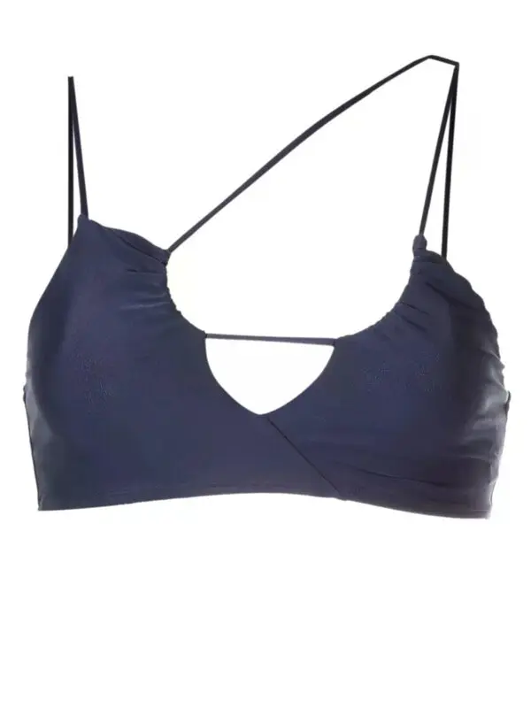 GLORIA COELHO Asymmetric-neck Bikini Top - Blue