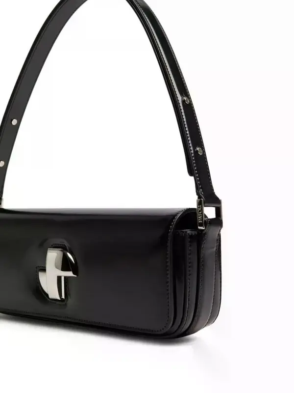 PATOU Le Lock Logo-plaque Shoulder Bag - Black