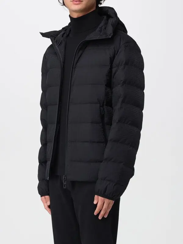 Emporio Armani Hooded Quilted Jacket - Black