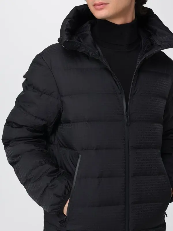 Emporio Armani Hooded Quilted Jacket - Black