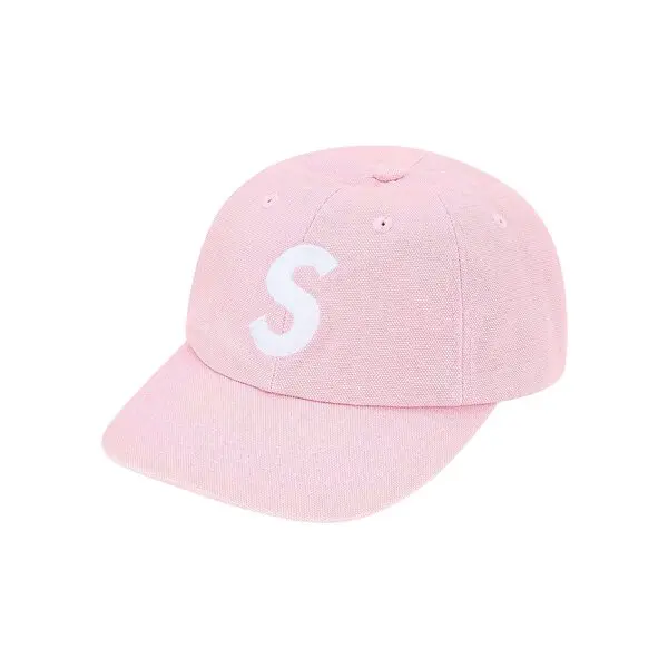 Supreme Pigment Coated Canvas S Logo 6-panel Cap - Pink
