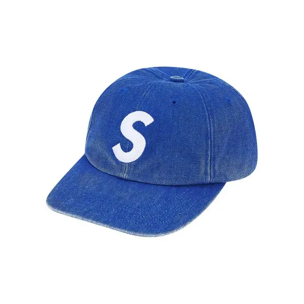 Supreme Pigment Coated Canvas S Logo 6-panel Cap - Blue